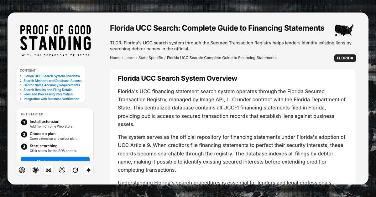 Florida UCC Search: Complete Guide to Financing Statements