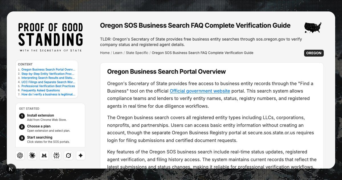 Oregon Secretary of State Business Search: Complete Guide
