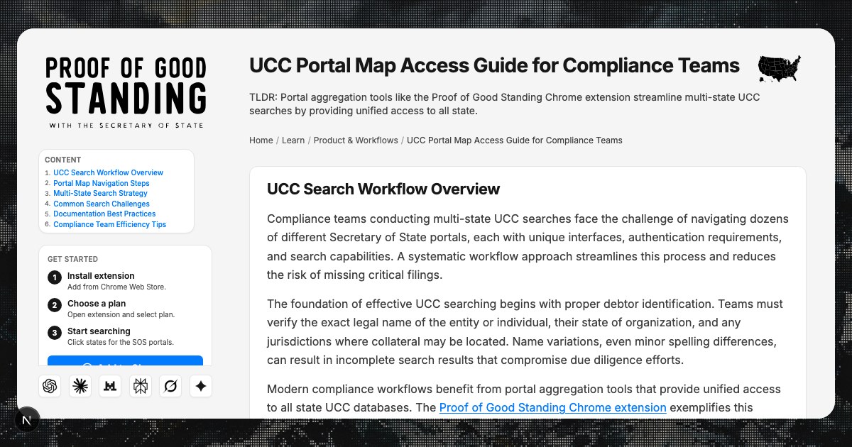 UCC Portal Map Access Guide for Compliance Teams